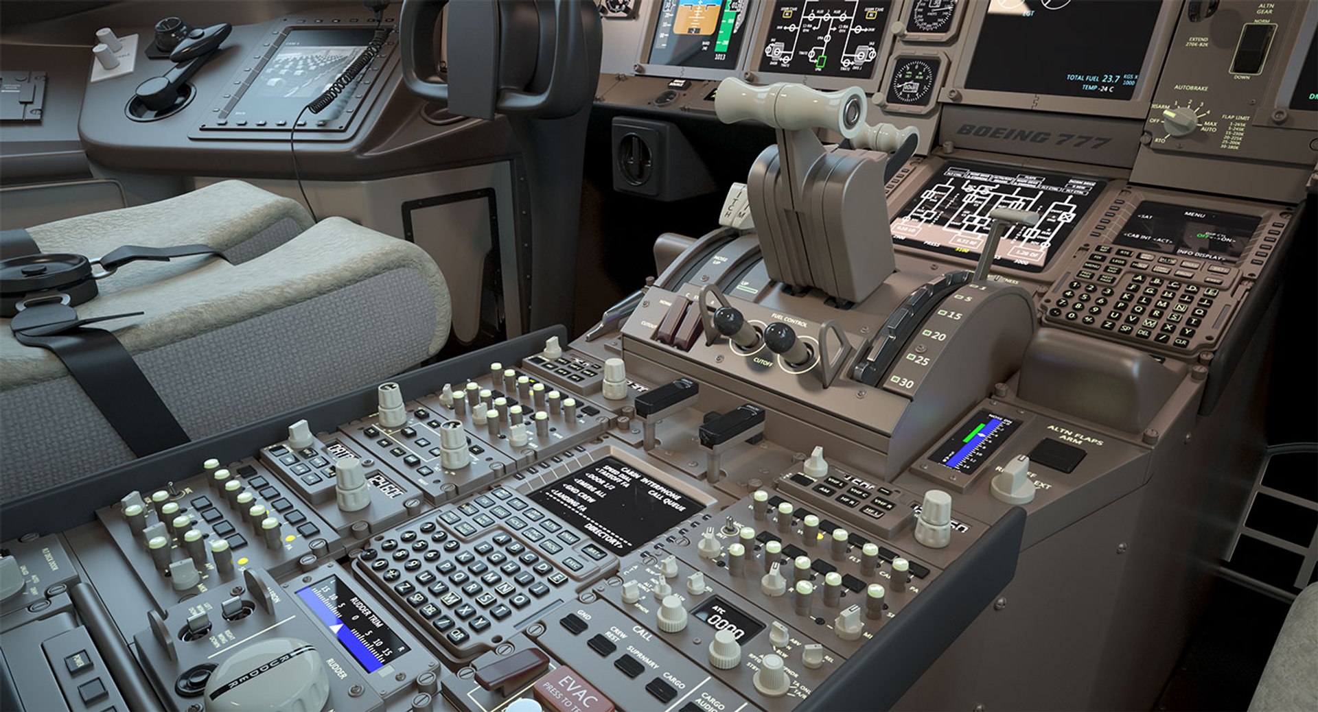 Boeing 777 Cockpit 3D Model - TurboSquid 1349157