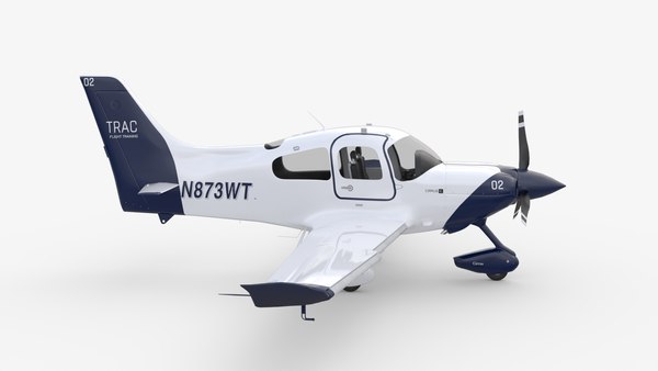 西锐SR20 TRAC飞行教练机3D模型 - TurboSquid 2401935