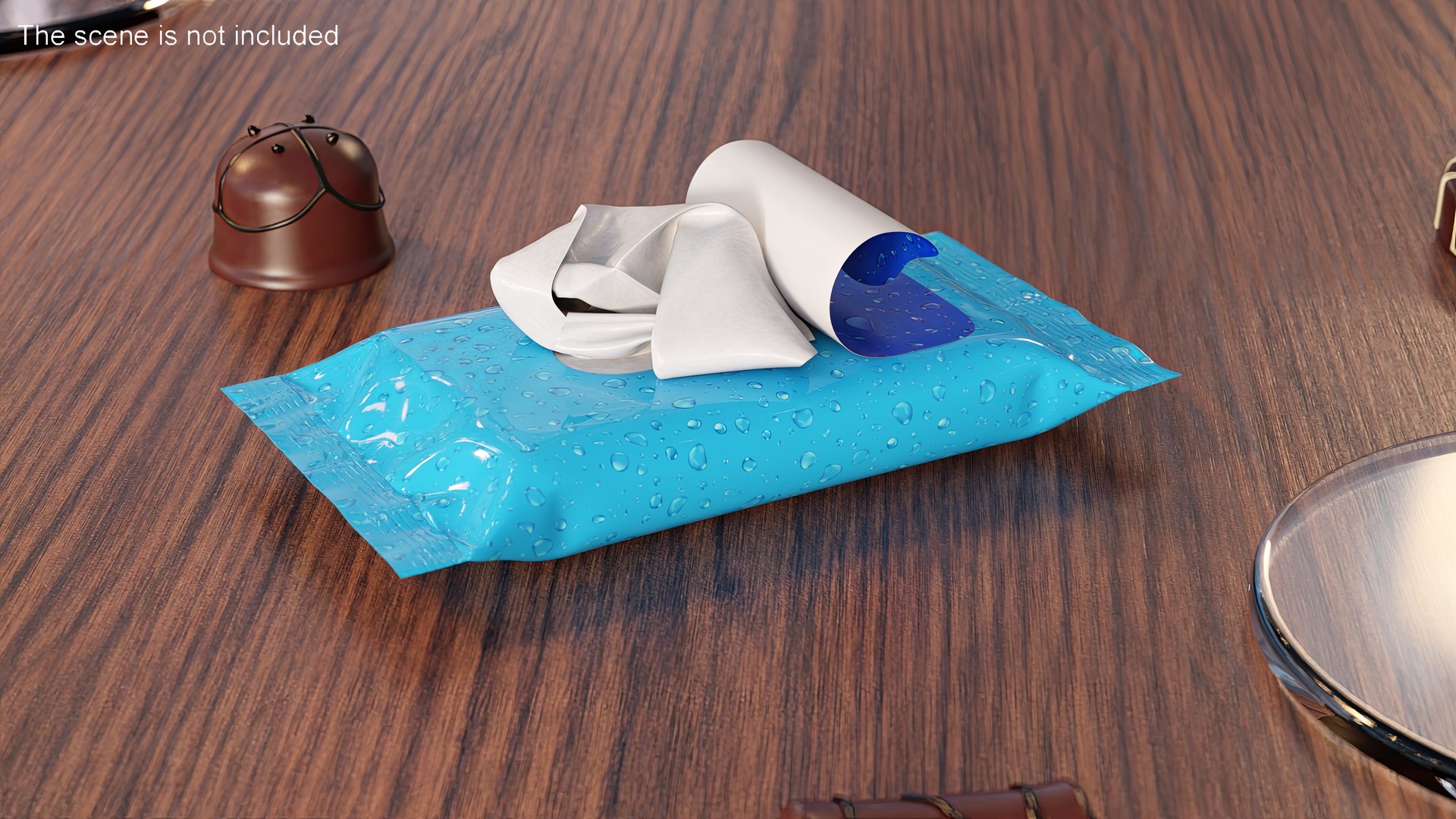 Blue Pack Of Wet Wipes With Napkin Sticking Out 3D - TurboSquid 2230781