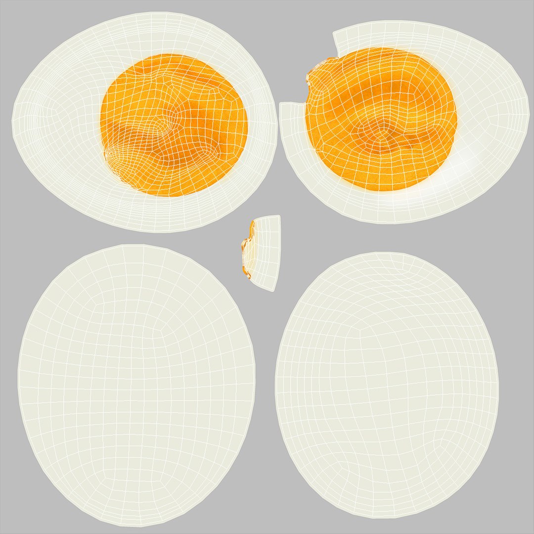 Hard Boiled Egg Halves 3D - TurboSquid 1995755