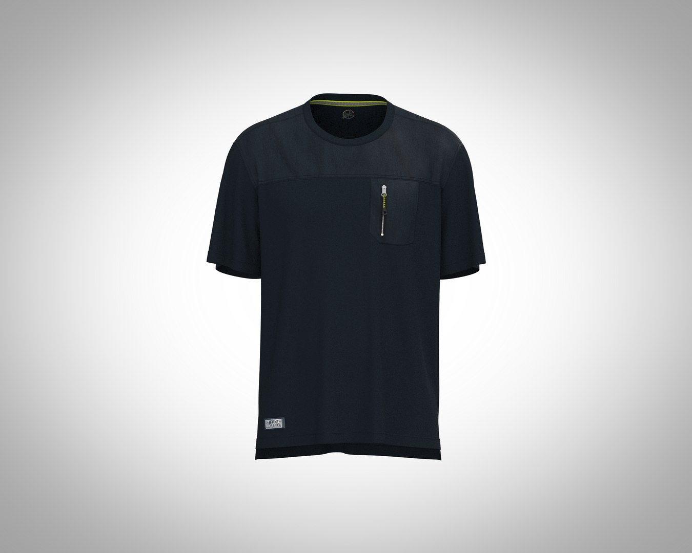 Mens T-shirt Design With Technical Pocket In Chest And Two Fabrics 3D ...