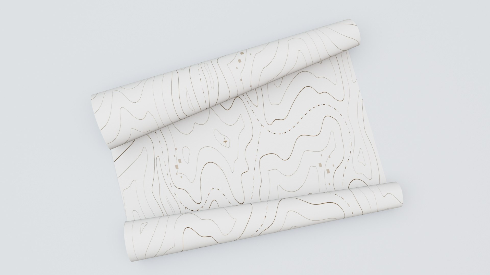 3D Rolled Up Map With Texture - 3D Asset - TurboSquid 1772770