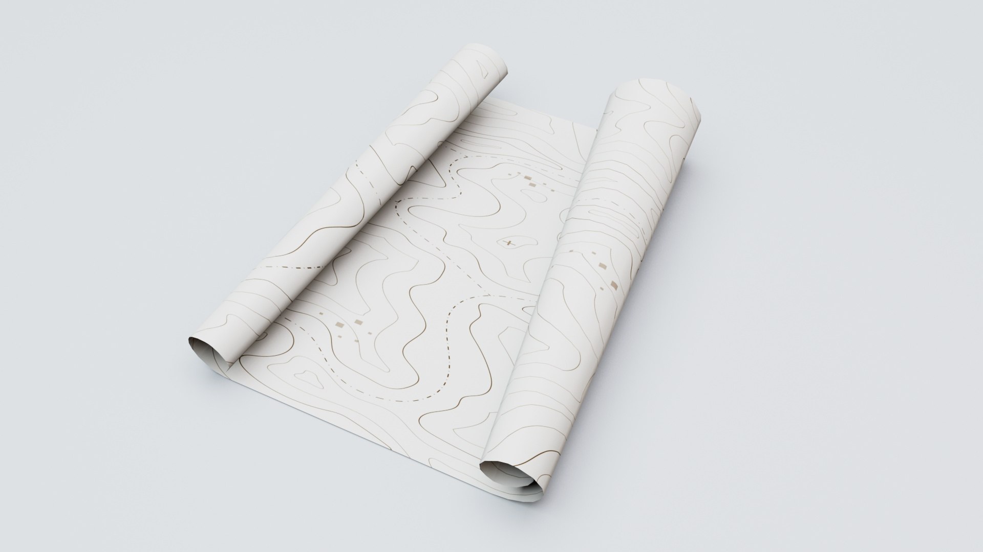 3D Rolled Up Map With Texture - 3D Asset - TurboSquid 1772770