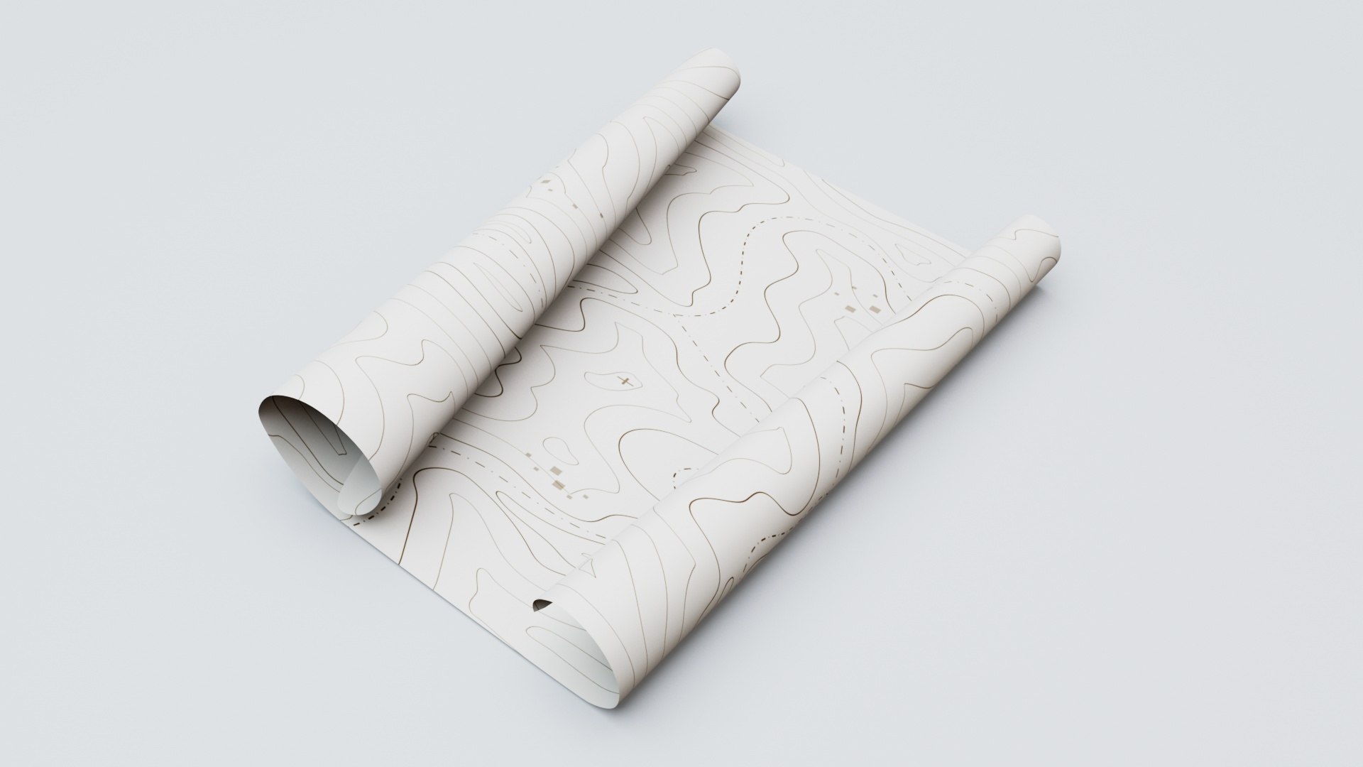 3D Rolled Up Map With Texture - 3D Asset - TurboSquid 1772770