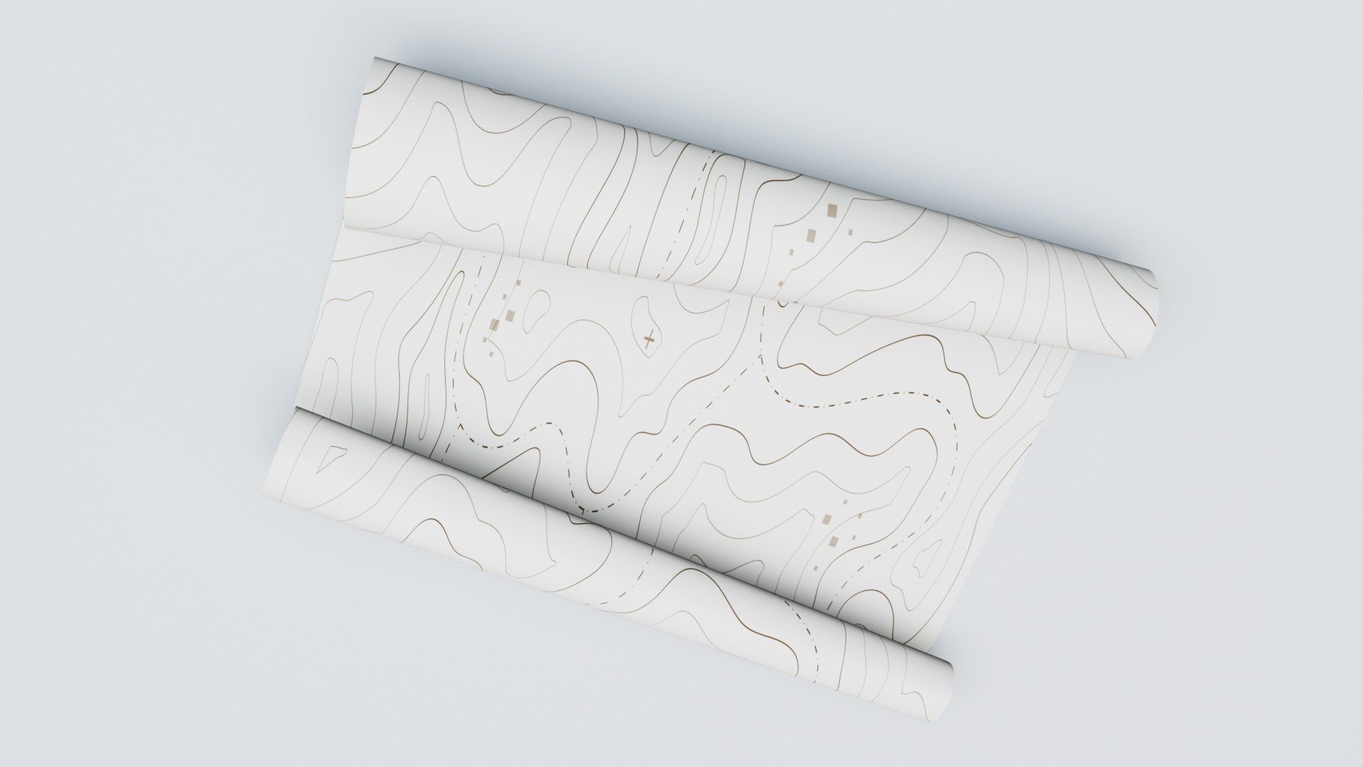 3D Rolled Up Map With Texture - 3D Asset - TurboSquid 1772770