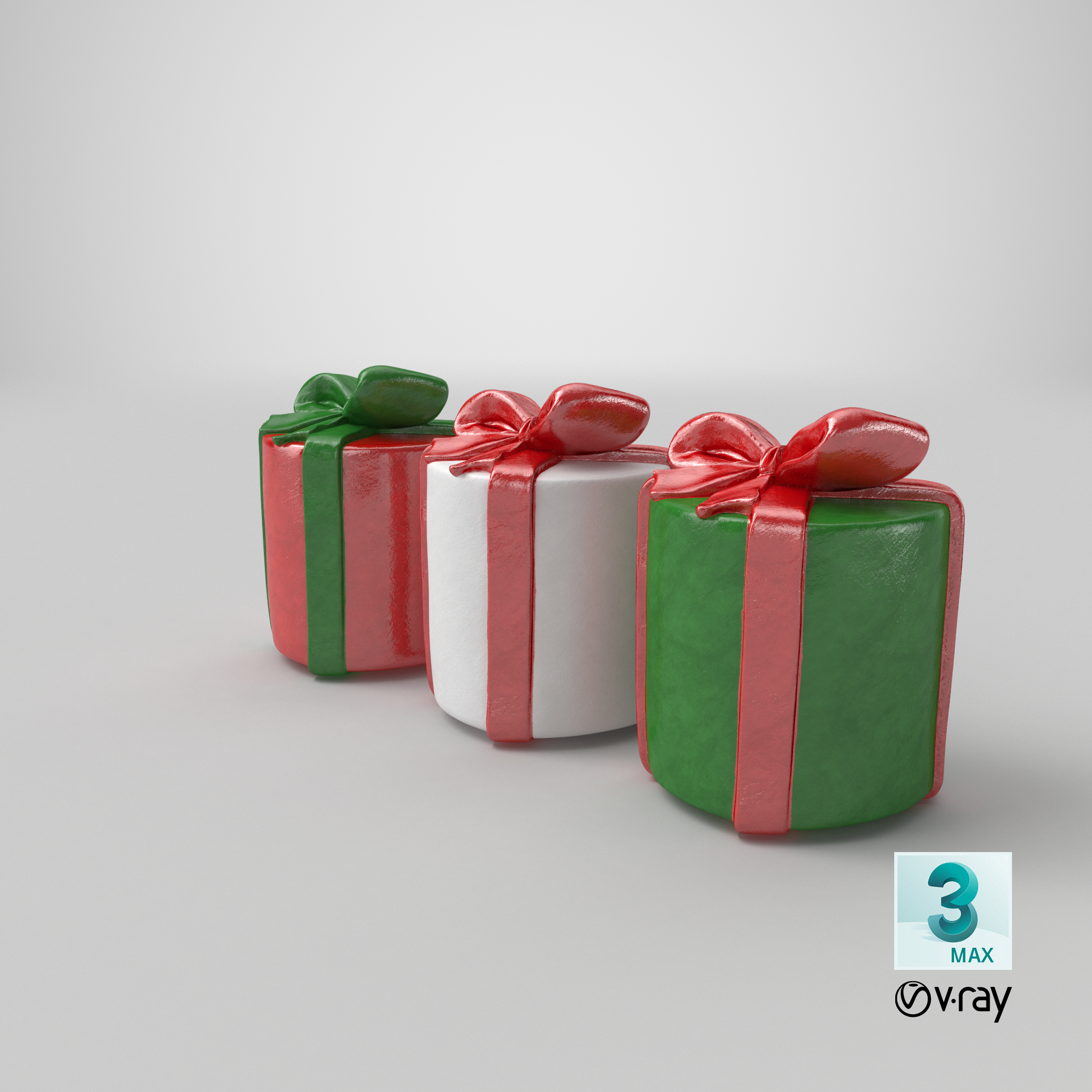 3D gift box figures cylindrical model - TurboSquid 1519226