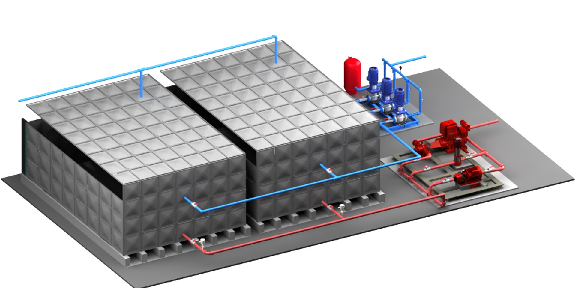 Booster Pumps Rcc Water Tanks 3D Model - TurboSquid 1270090