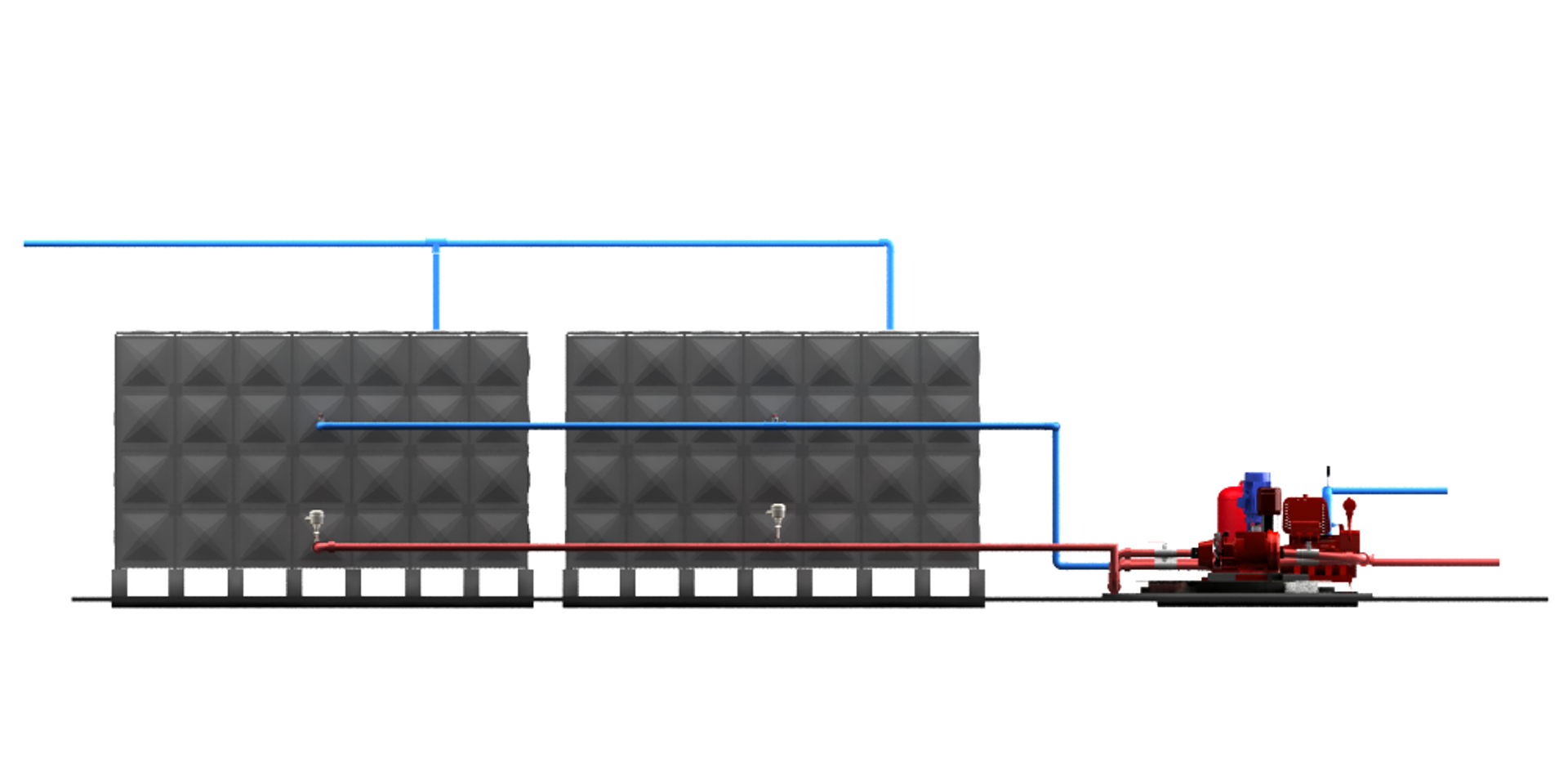 Booster pumps rcc water tanks 3D model - TurboSquid 1270090