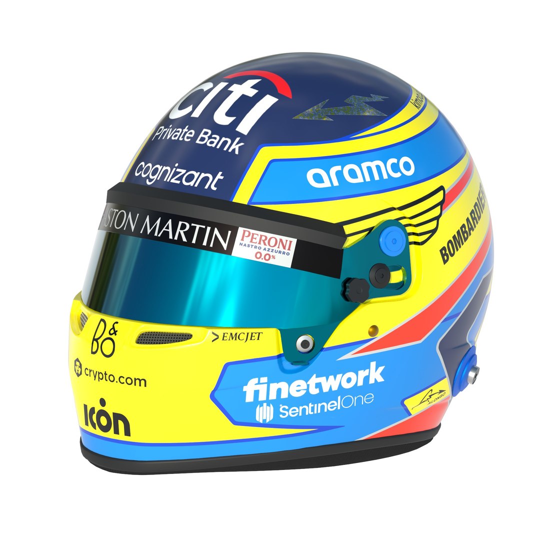 F1 Fernando Alonso Helmet 2023 3D - TurboSquid 2143798