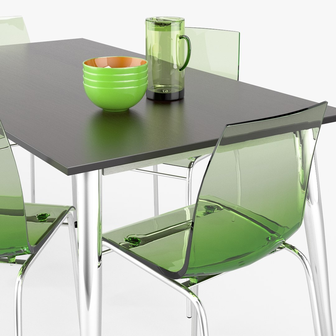 3d dining table set model