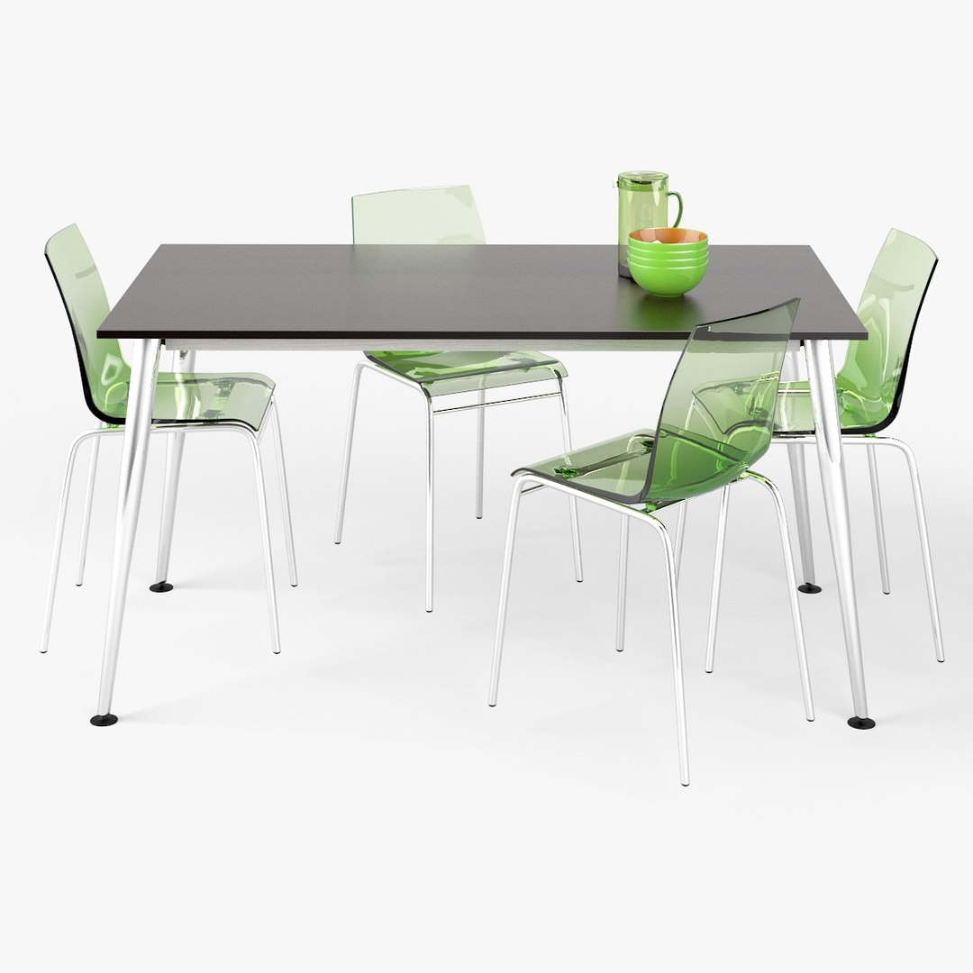 3d dining table set model