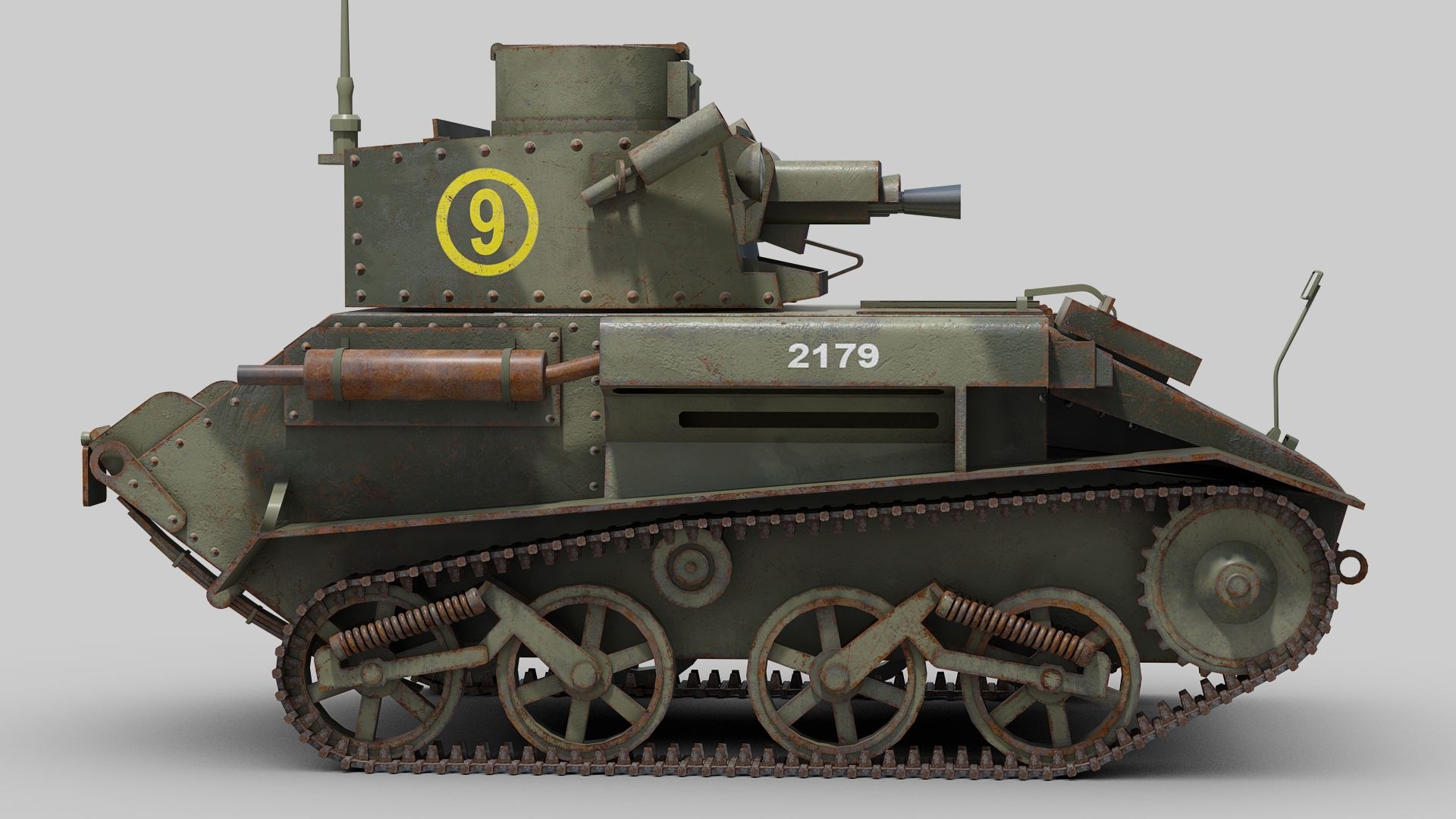 3D Vickers Mk6 Light Tnak - TurboSquid 2353162