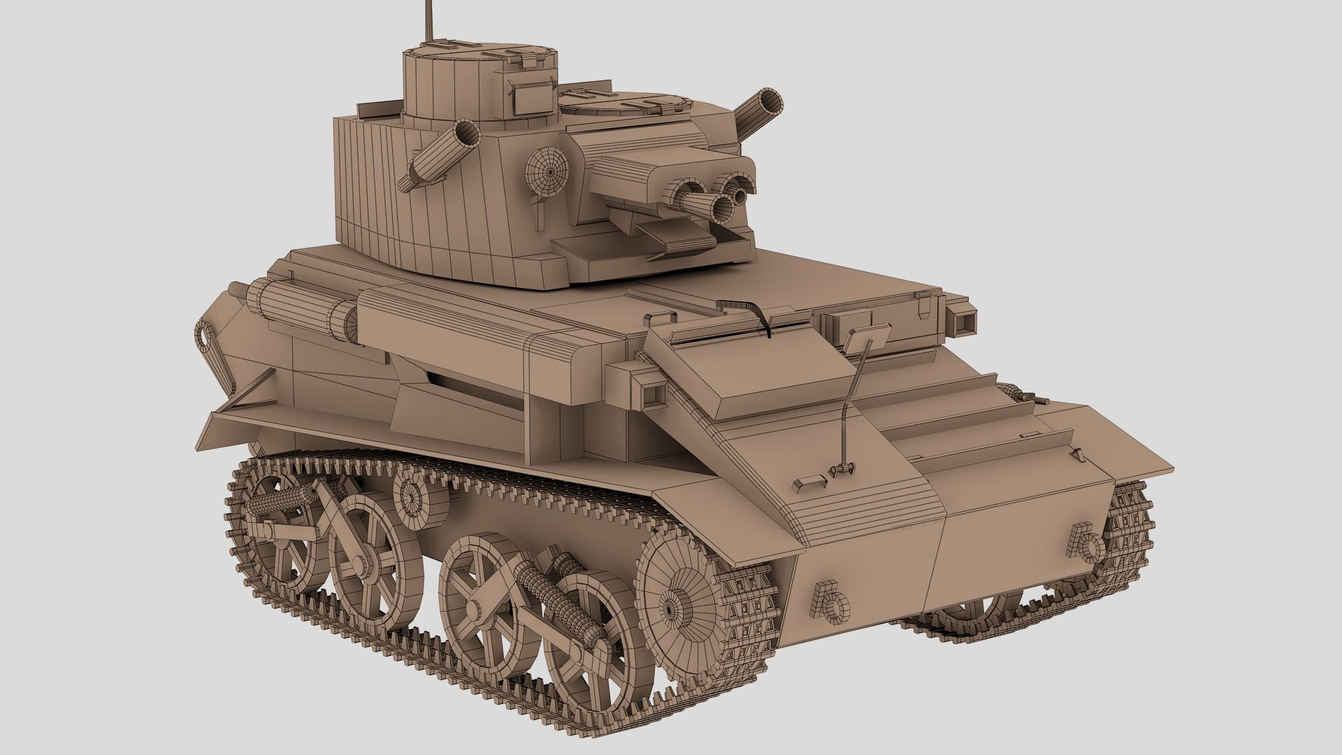 3D Vickers Mk6 Light Tnak - TurboSquid 2353162