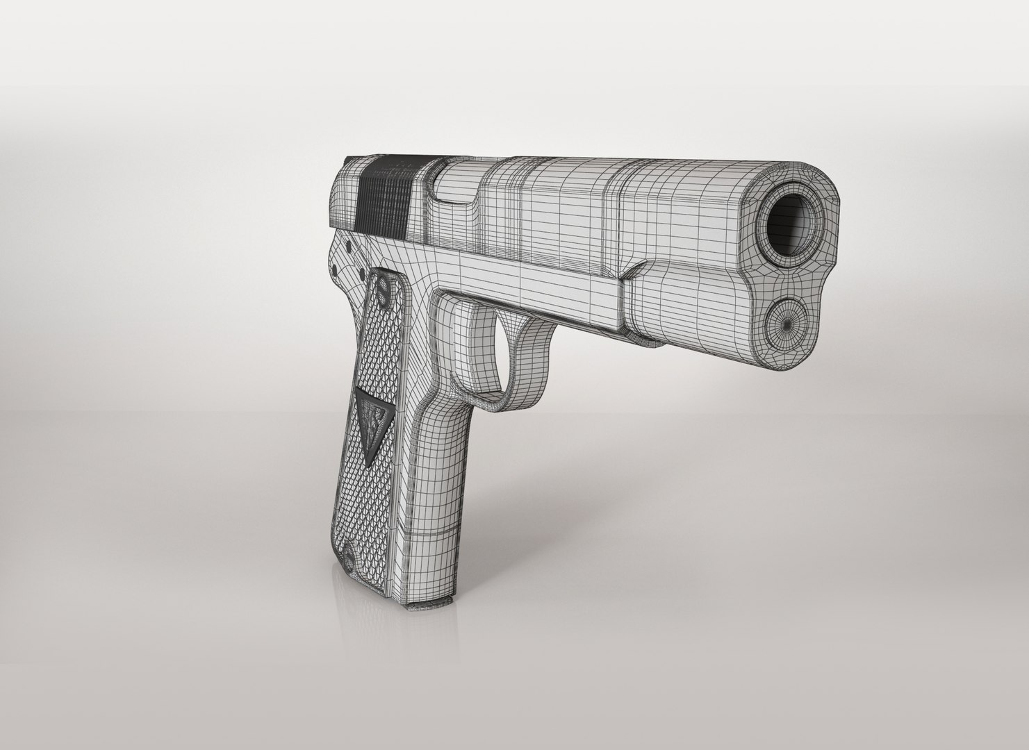 3d model vis w35 gun high-detailed