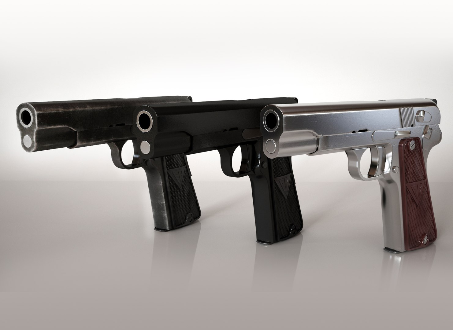 3d model vis w35 gun high-detailed