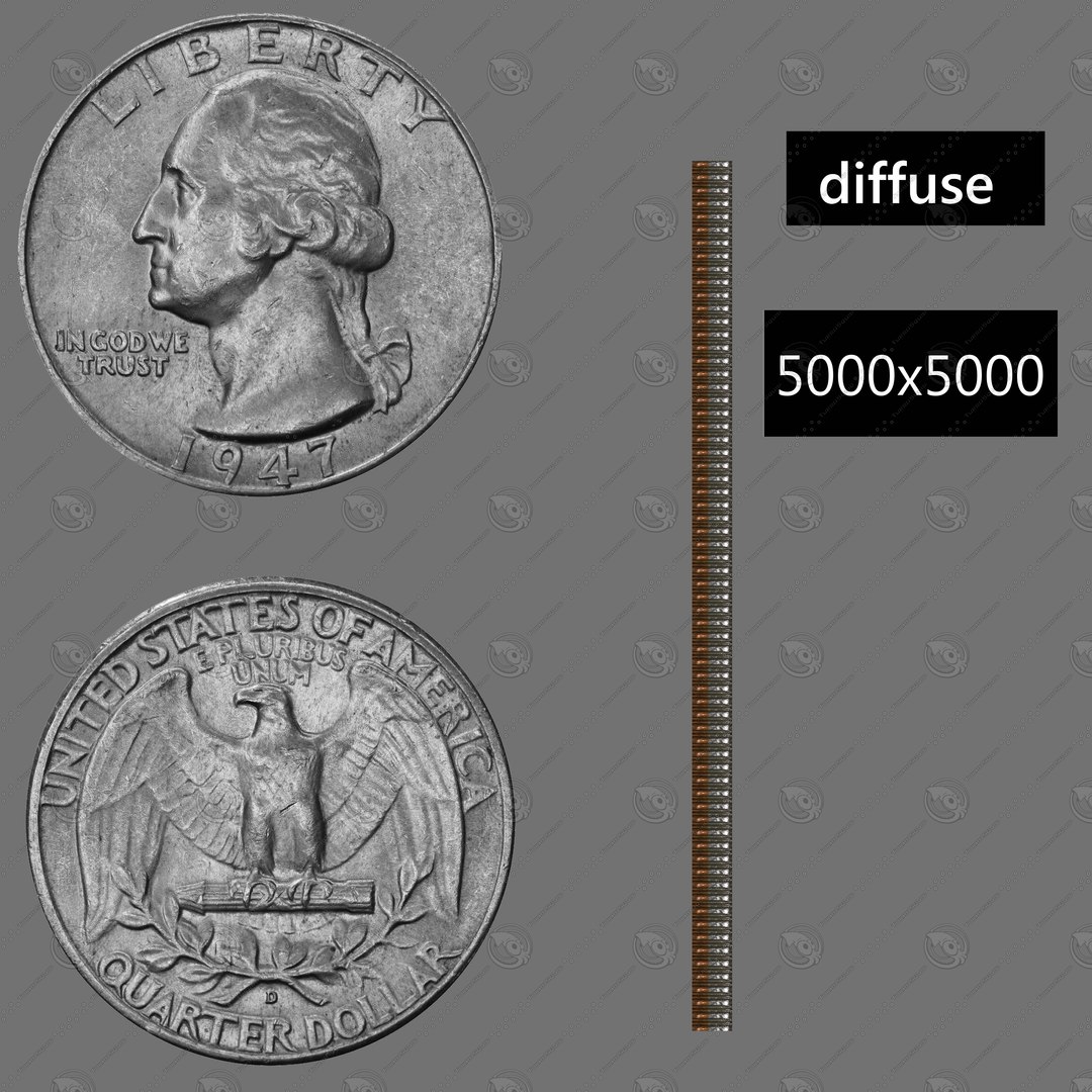 3d Coin Quarter Model