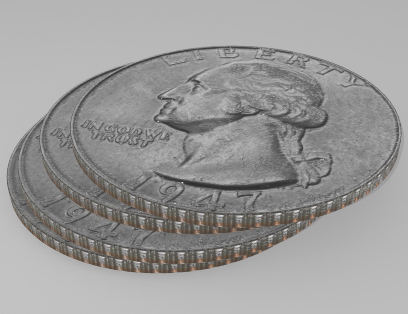 3d Coin Quarter Model