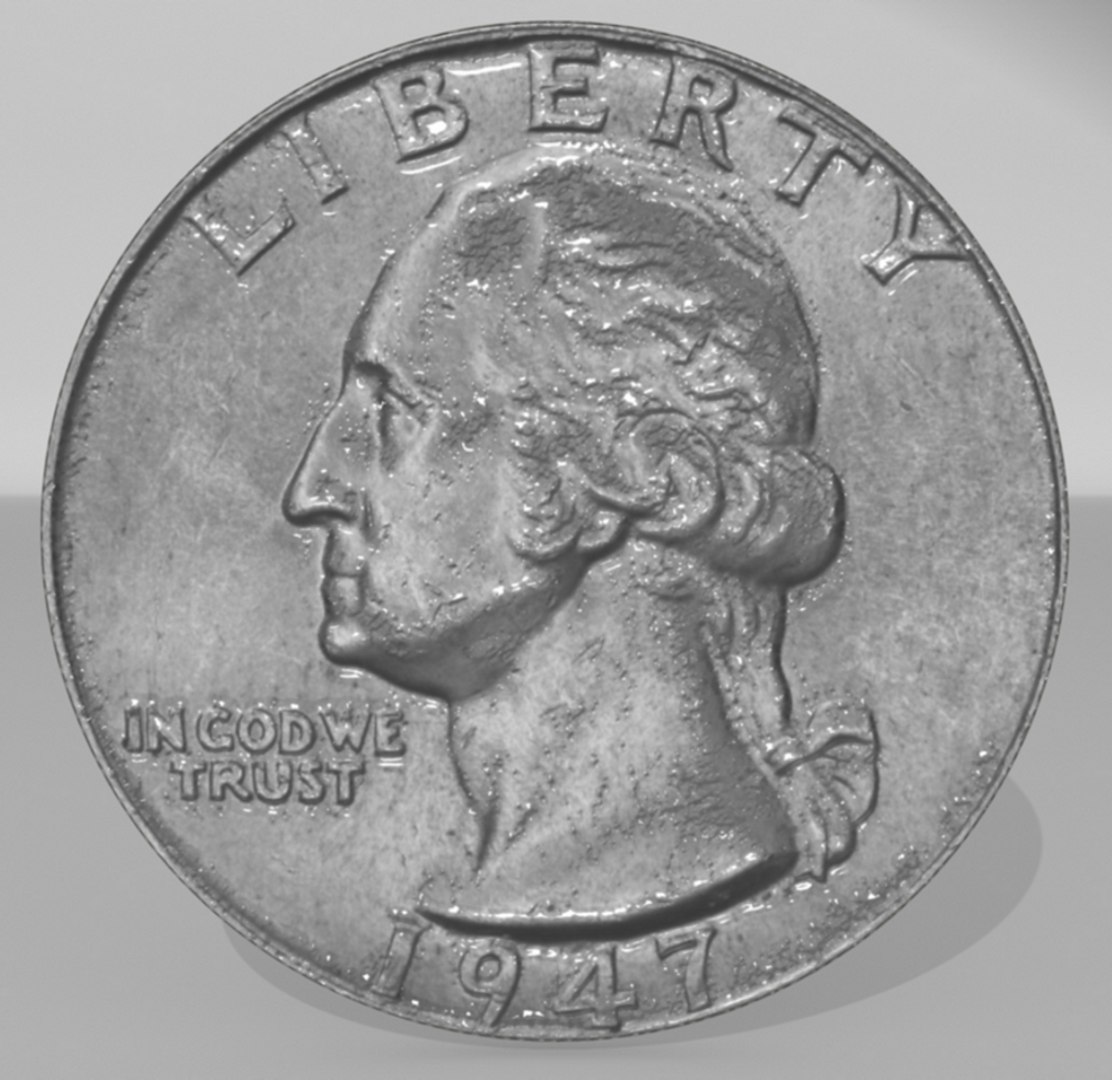 3d Coin Quarter Model