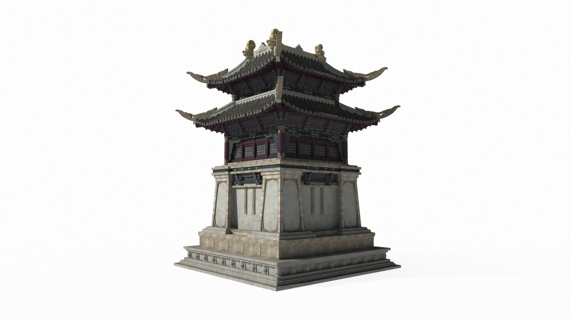 Observation Tower And Wengcheng Of Ancient Asian Architecture Model ...