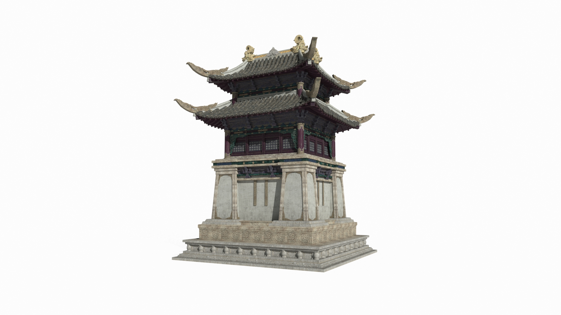 Observation Tower And Wengcheng Of Ancient Asian Architecture Model ...