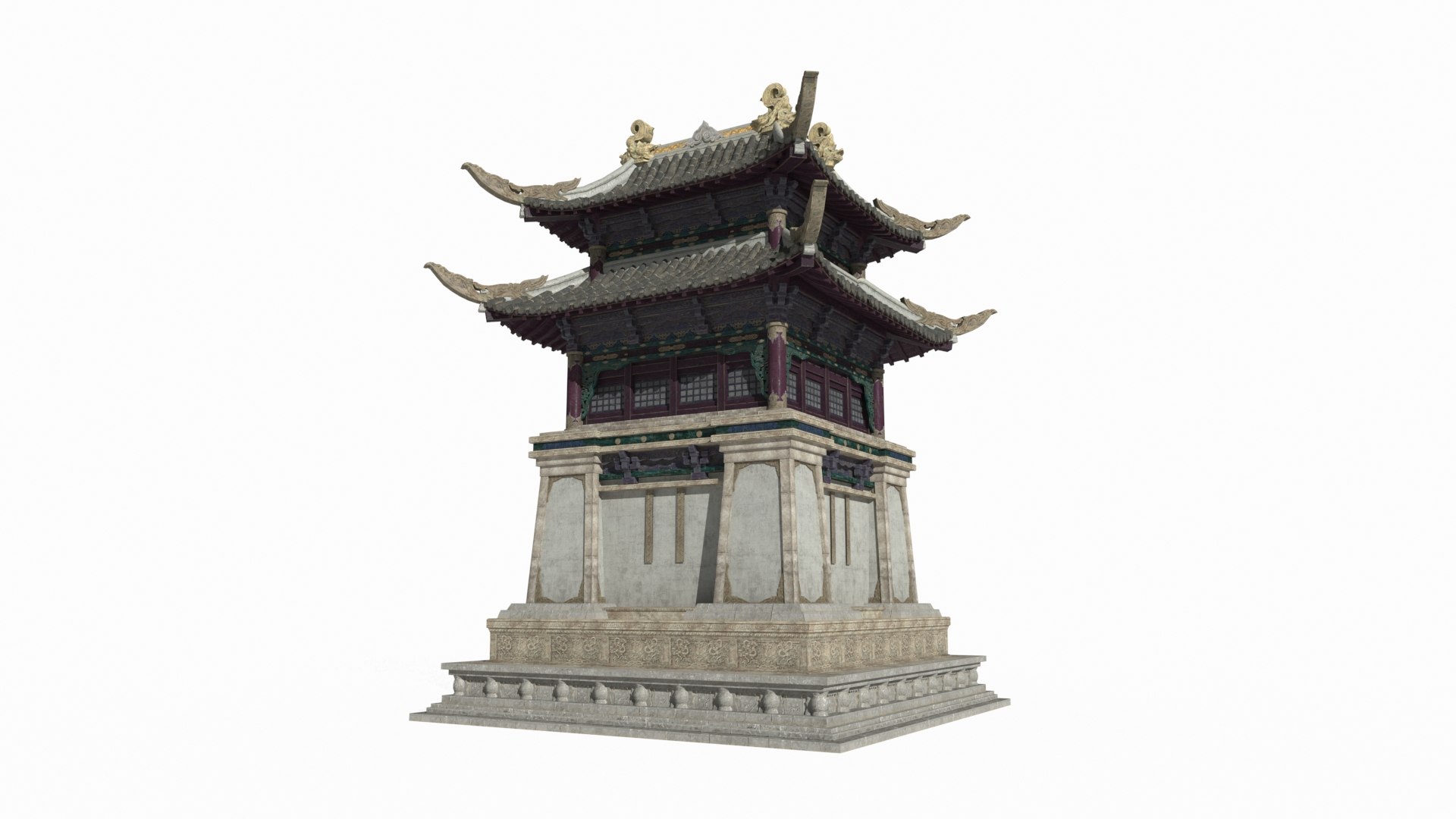 Observation Tower And Wengcheng Of Ancient Asian Architecture Model ...