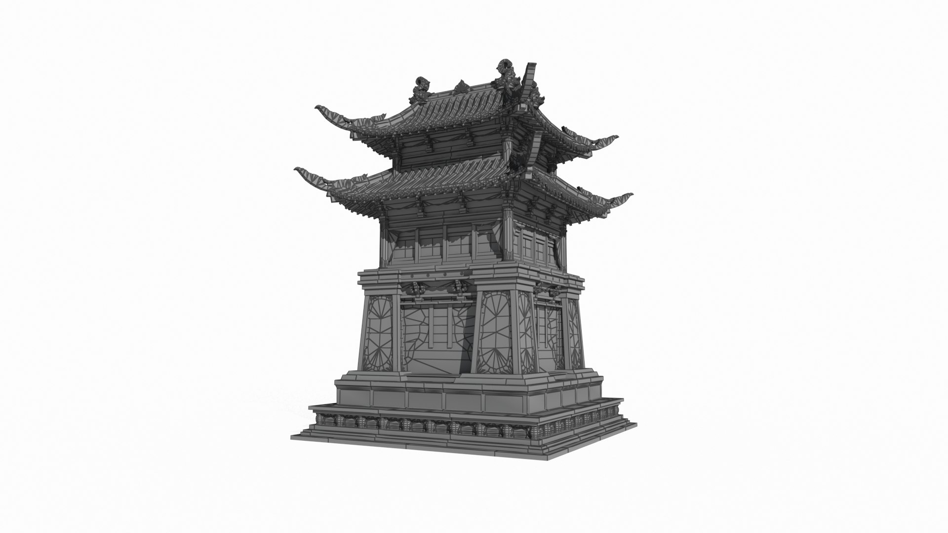 Observation Tower And Wengcheng Of Ancient Asian Architecture Model ...