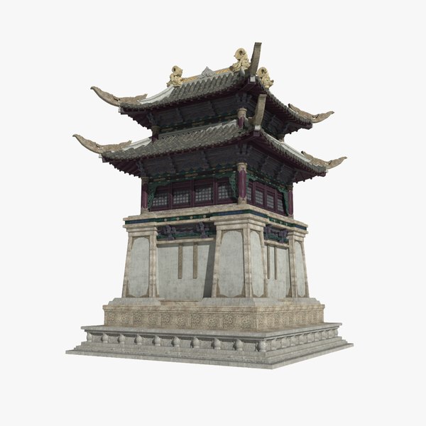 modelo 3d Torre de observación y Wengcheng de la arquitectura asiática ...
