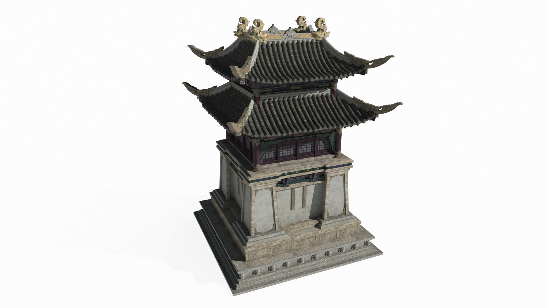Observation Tower And Wengcheng Of Ancient Asian Architecture Model ...