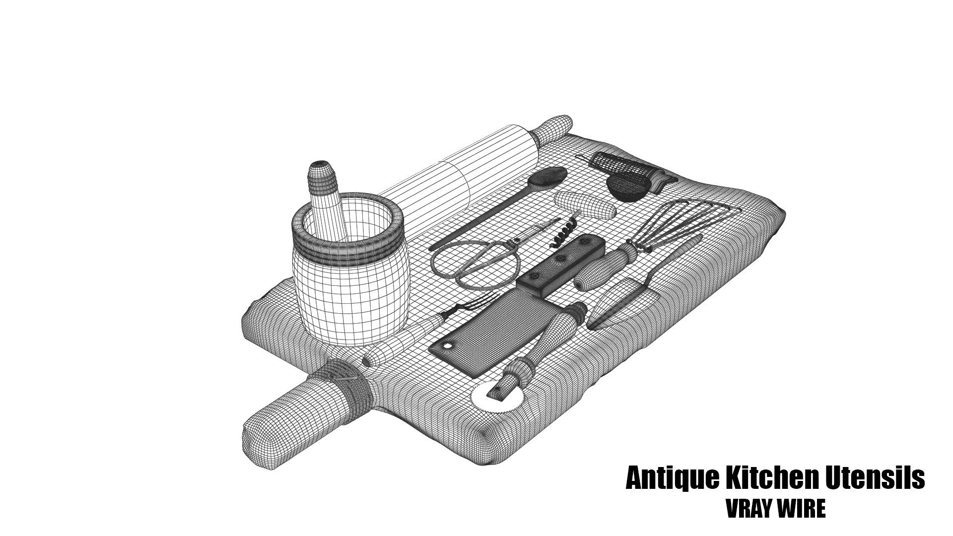 Antique Kitchen Utensils model - TurboSquid 2182300