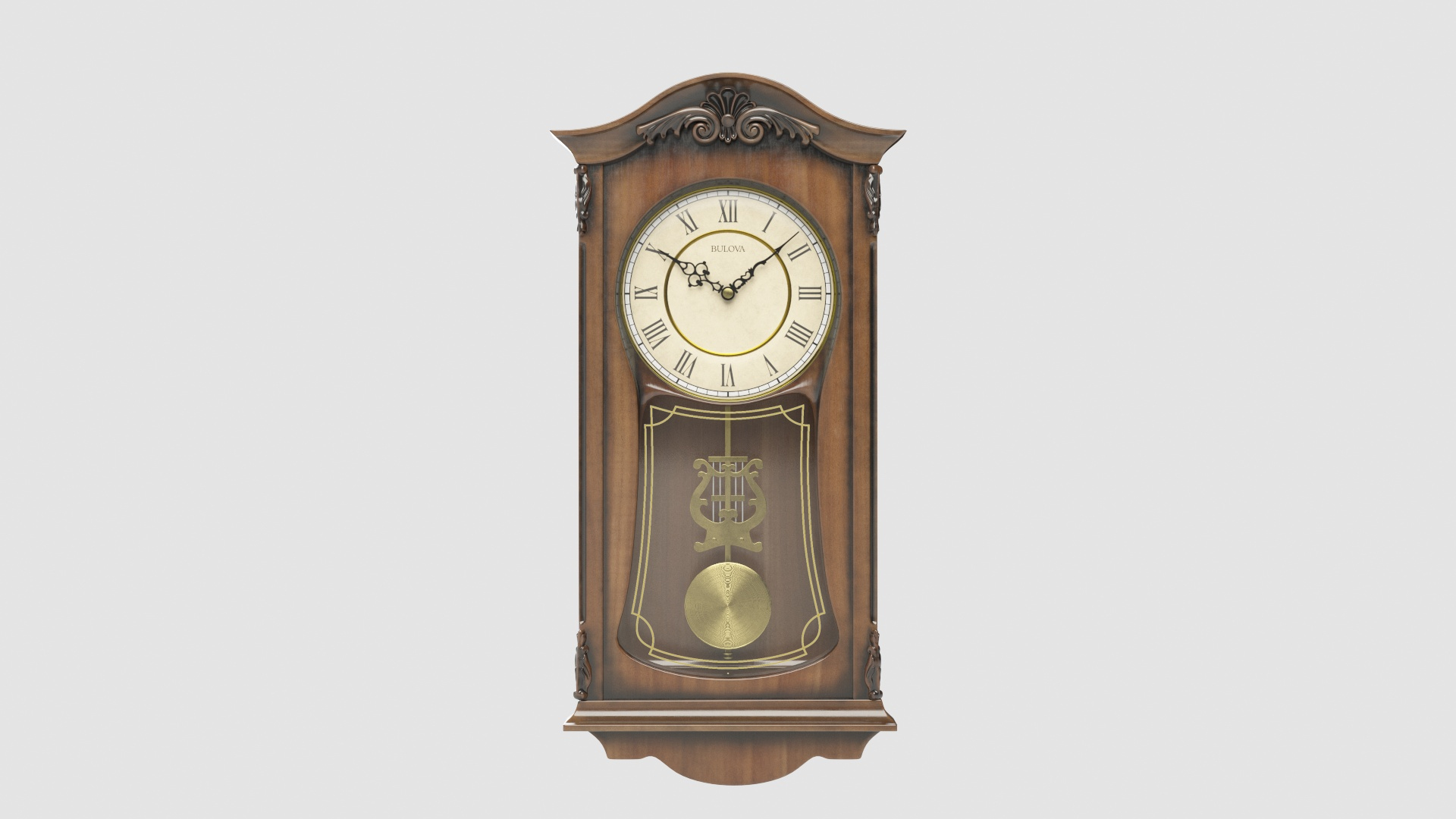 3D Bulova Pendulum Wall Clock Model - TurboSquid 1511156