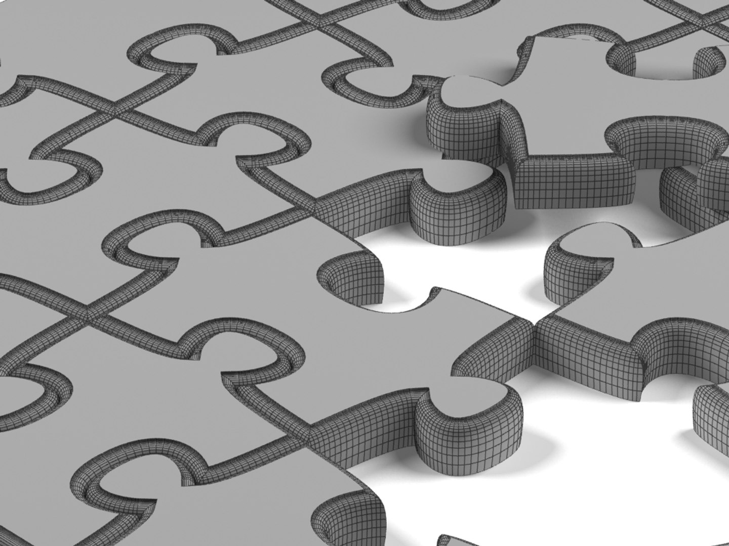 7 Jigsaw Puzzles Different 3d Model