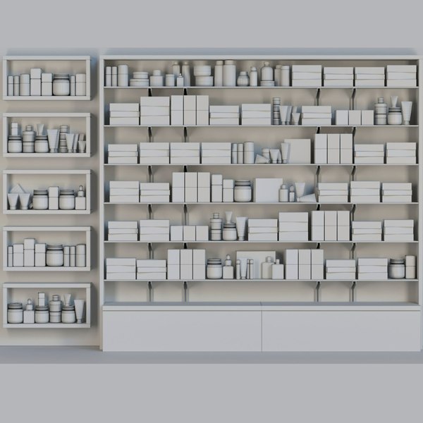 Rack with medicines and cosmetics 3D model - TurboSquid 1760270