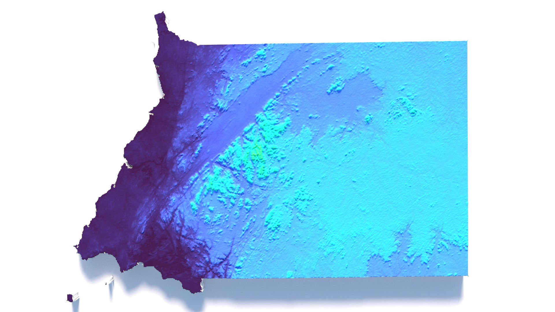 Equatorial Guinea Terrain Map Model - TurboSquid 2336032