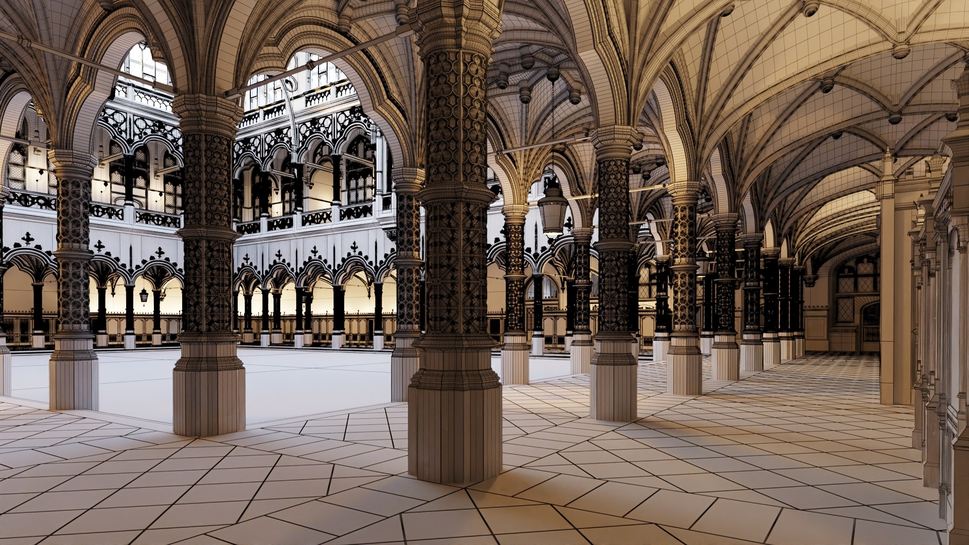 Grand Gothic Hall 3D - TurboSquid 1982641