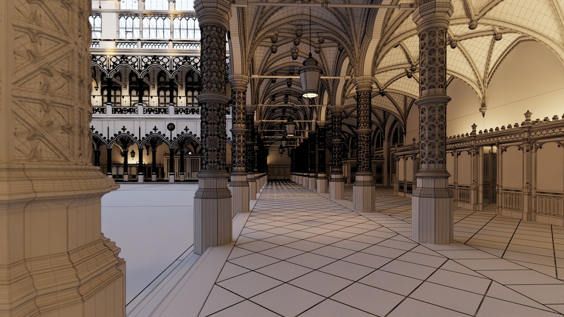 Grand Gothic Hall 3D - TurboSquid 1982641