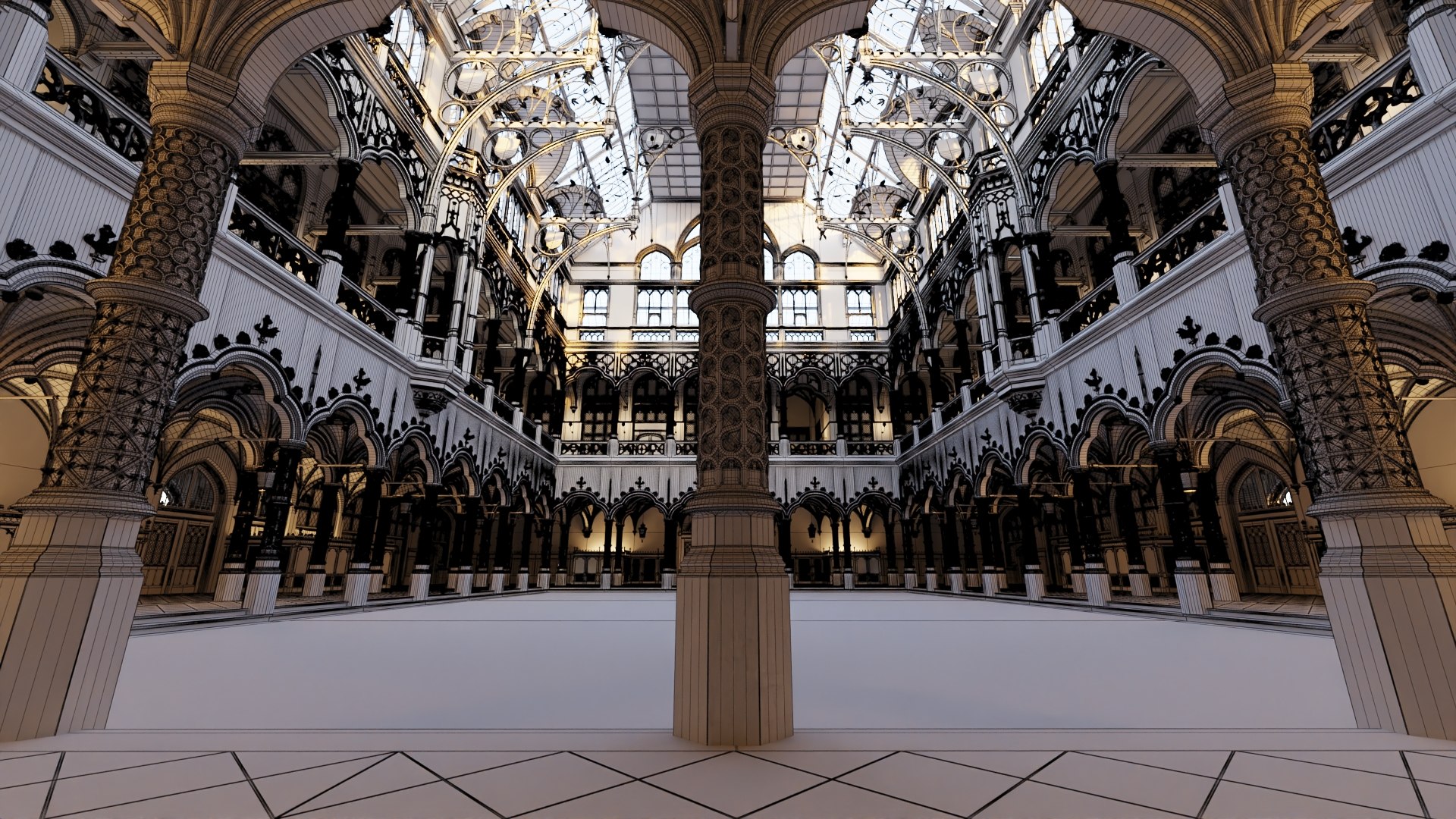 Grand Gothic Hall 3D - TurboSquid 1982641