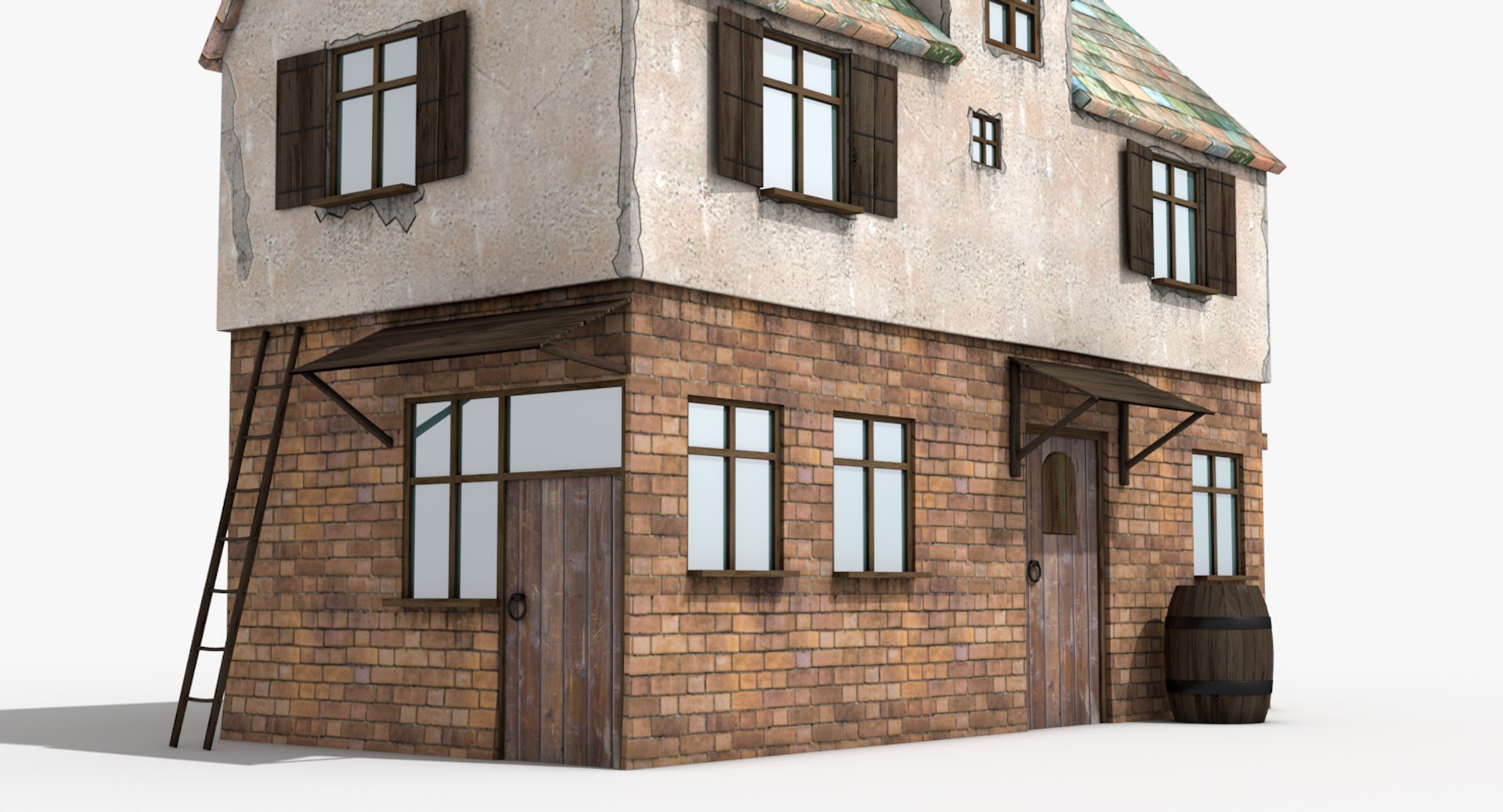 3d old house