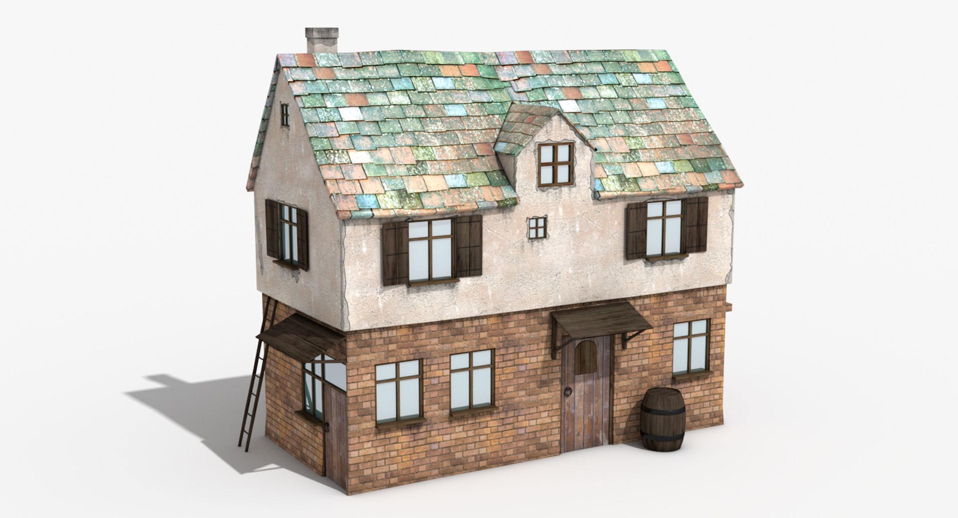 3d old house