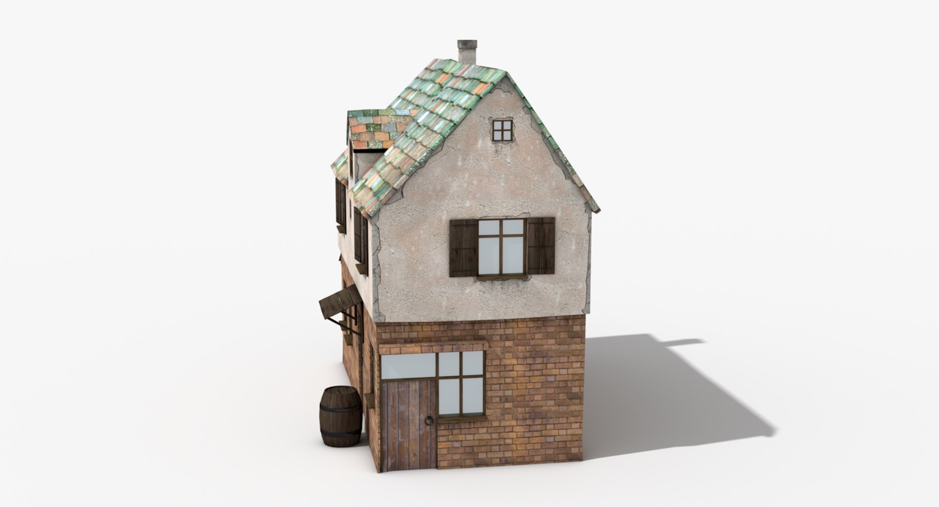3d old house