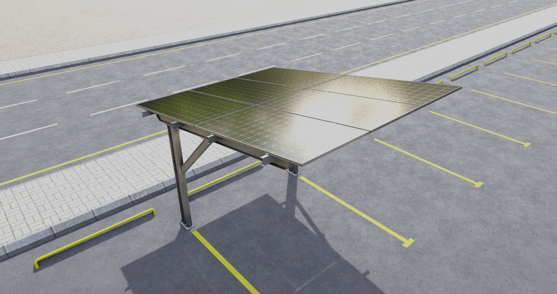 3D Solar Carport Type 1 Model - TurboSquid 2062777