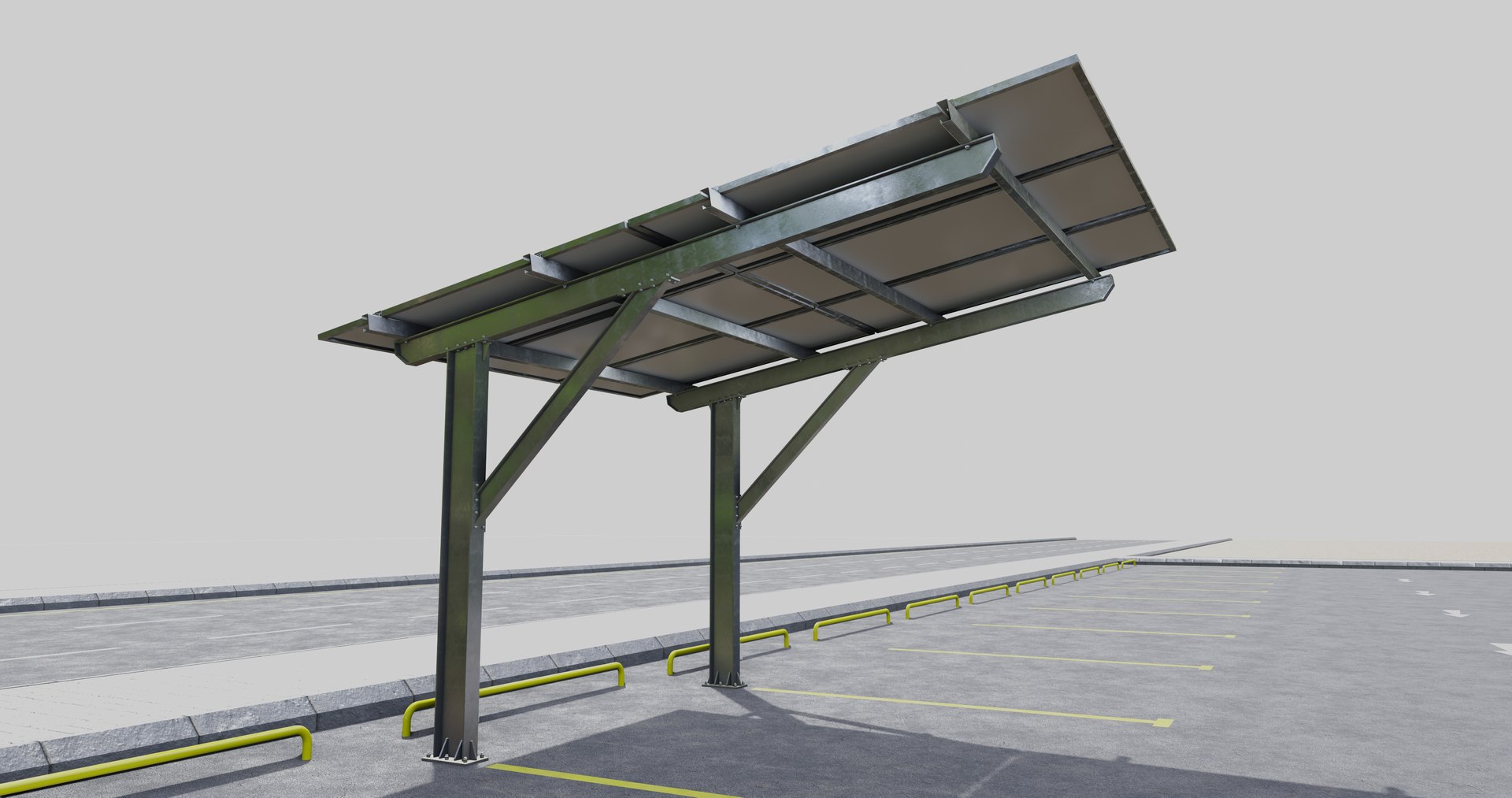 3D Solar Carport Type 1 Model - TurboSquid 2062777