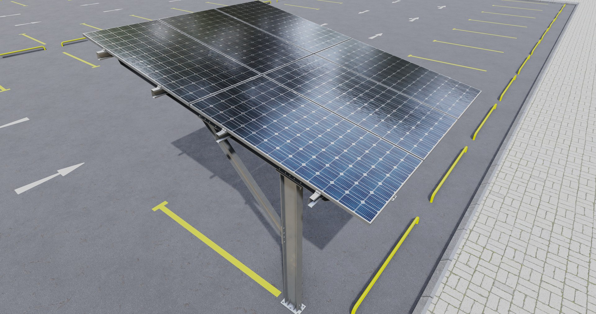 3D Solar Carport Type 1 Model - TurboSquid 2062777