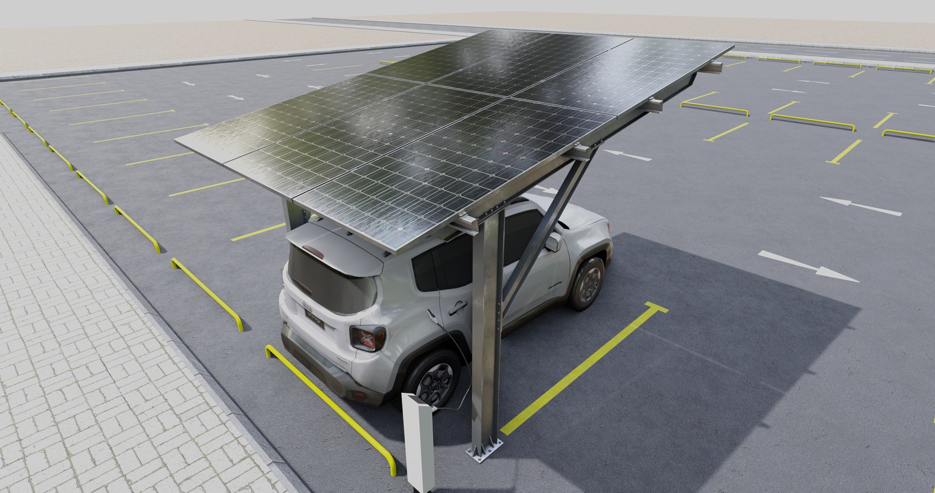 3D Solar Carport Type 1 model - TurboSquid 2062777