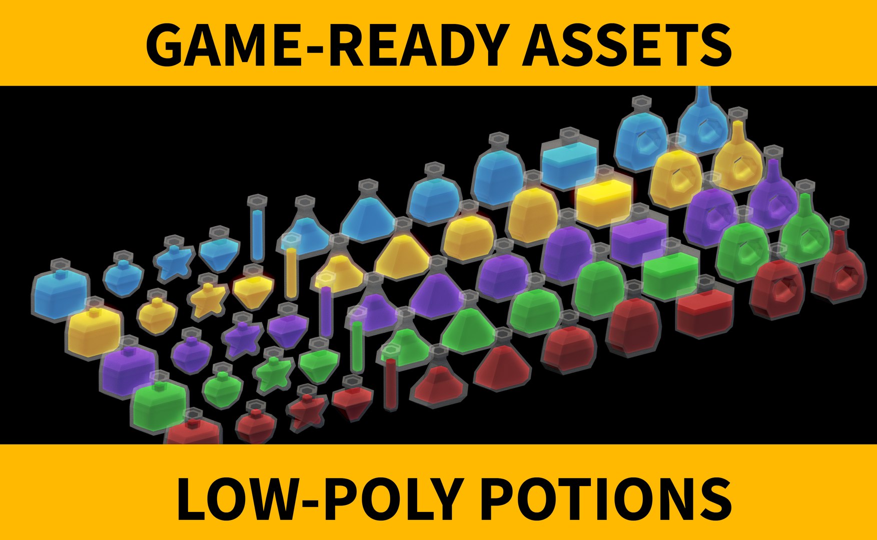 Potions Pack Low-poly 3D Model - TurboSquid 1356558