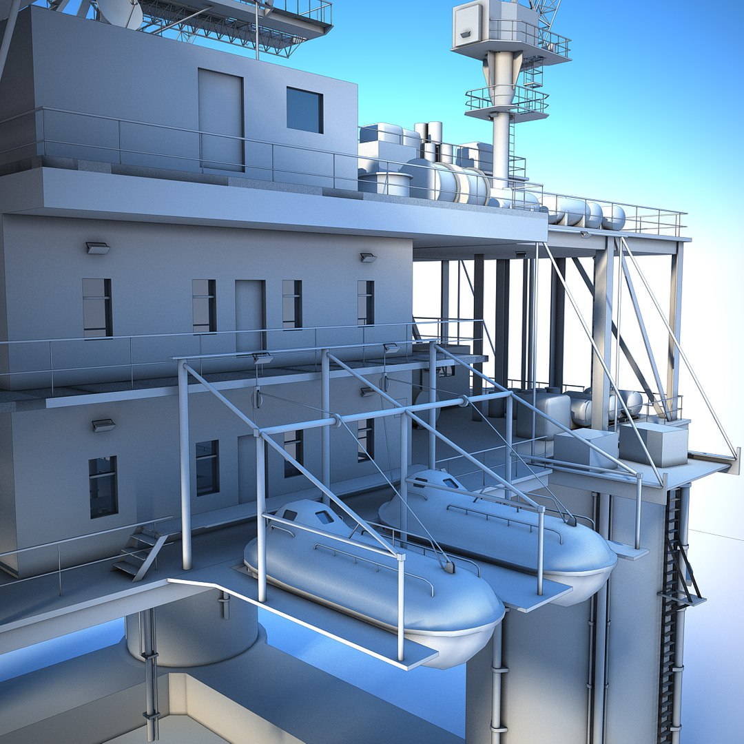 3D oil rig white model - TurboSquid 1391747