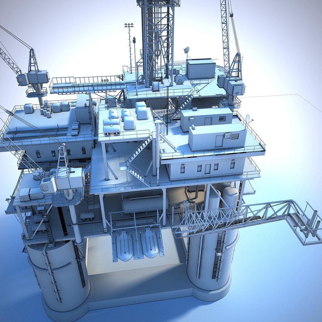 3D oil rig white model - TurboSquid 1391747
