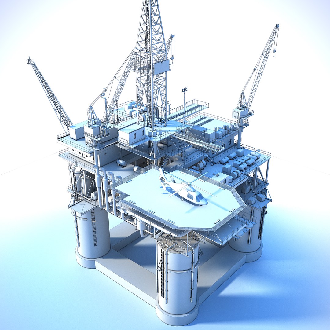 3D Oil Rig White Model - TurboSquid 1391747