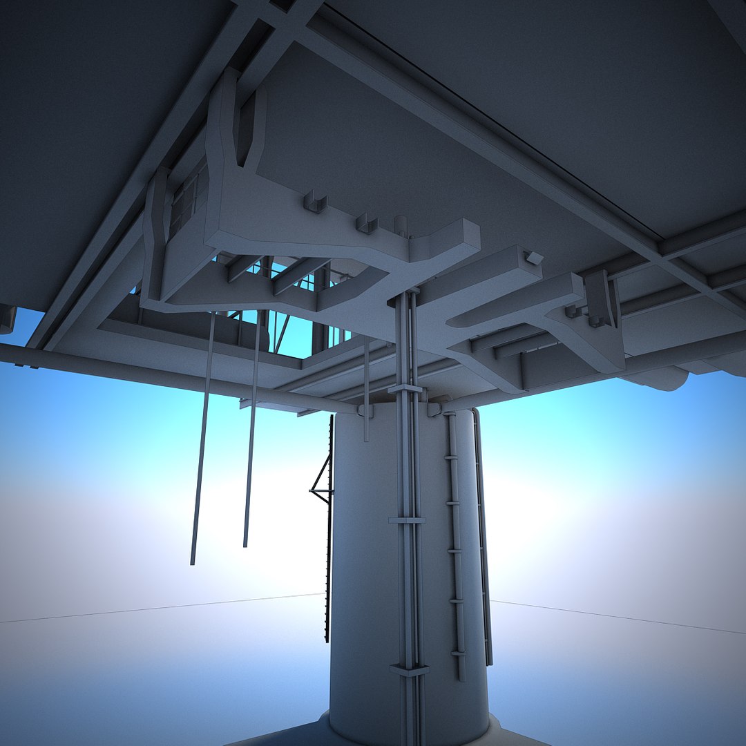 3D oil rig white model - TurboSquid 1391747
