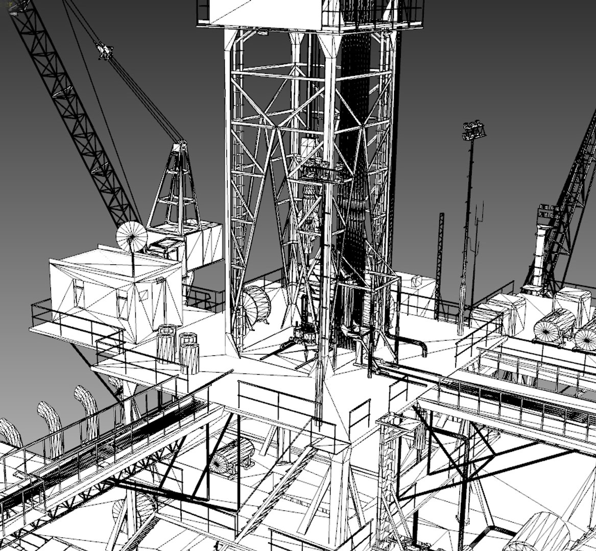 3D oil rig white model - TurboSquid 1391747