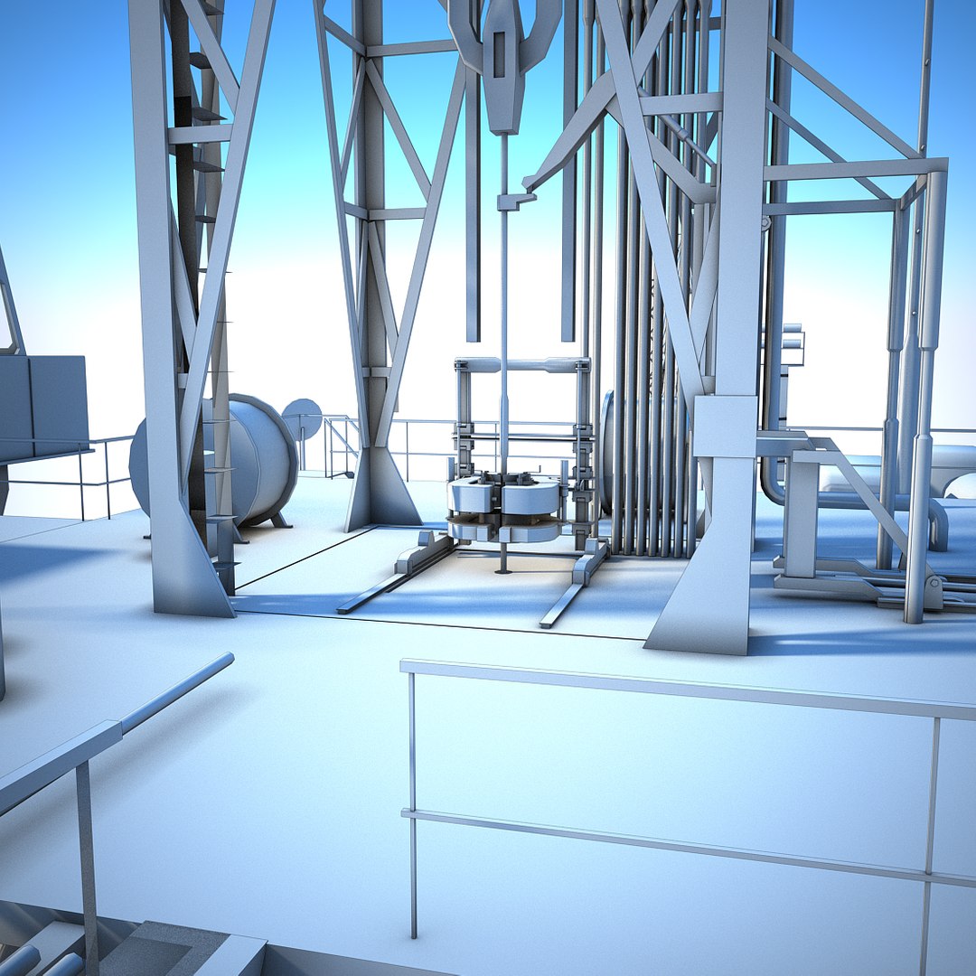 3D oil rig white model - TurboSquid 1391747